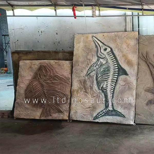 Prehistoric Animal Fossils Plate – Longtu Dinosaur Art